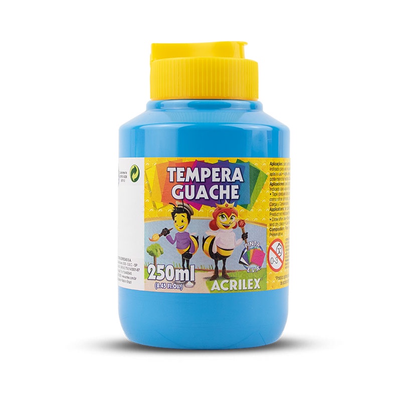 Tinta guache Azul Celeste 250ml 503 Acrilex | Shopee Brasil