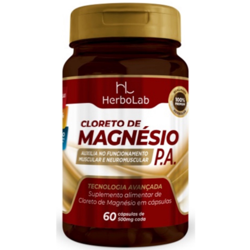 Cloreto de Magnésio PA 60 cápsulas 500mg HerboLab | Shopee Brasil