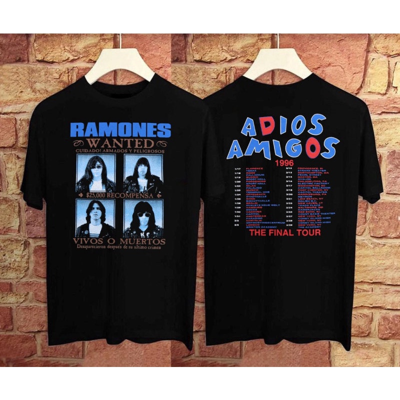 Camiseta 1996 Ramones Adios Amigos The Final Tour , Rock Music Dos Anos ...