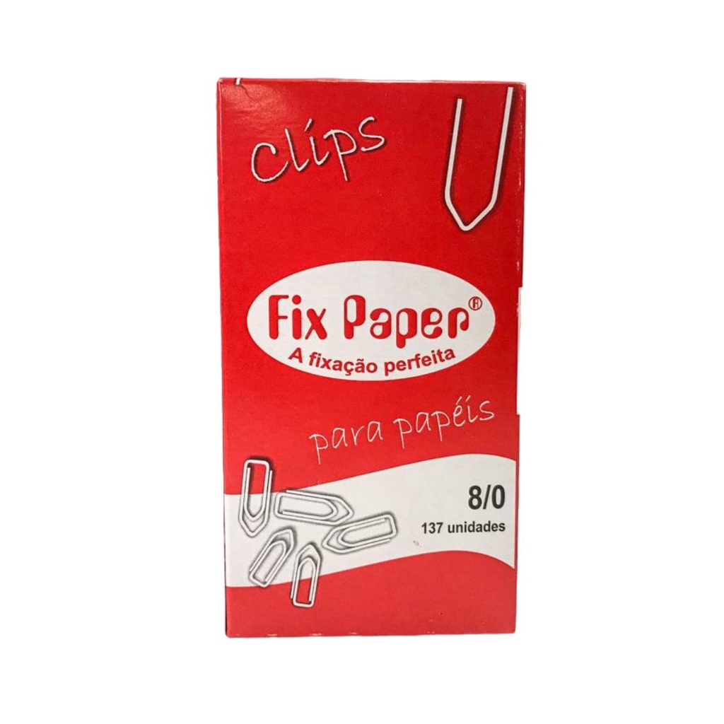 Clips para Papel Galvanizado 8/0 com 137 unidades Fix Paper | Shopee Brasil