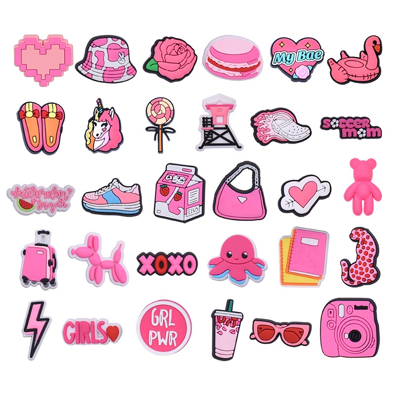 Barbie Fofa Jibbitz Para croc Milk Tea Bear Jibitz Charme Pin Óculos De ...