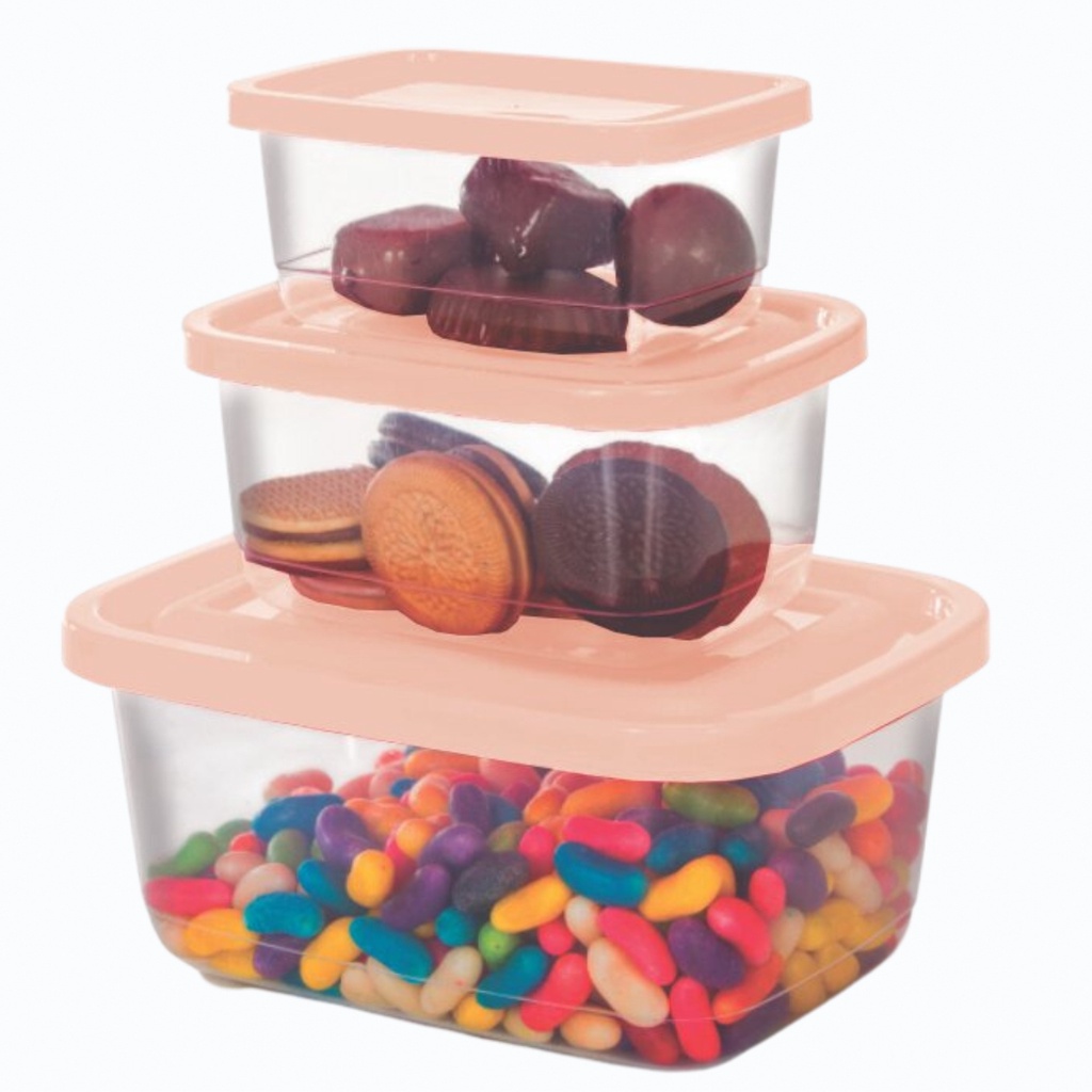 kit 3 potes transparente quadradado pmg | Shopee Brasil