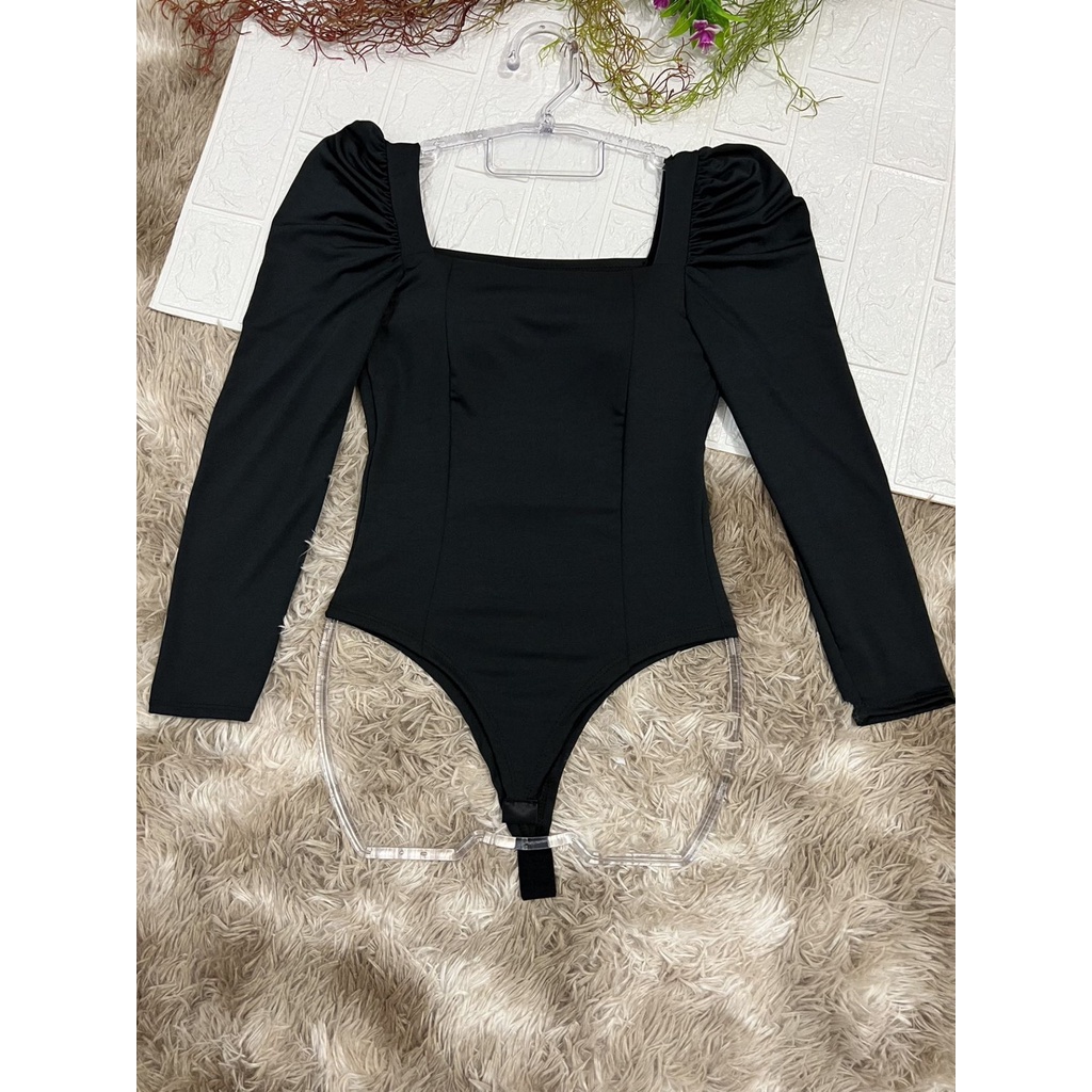 Body Feminino Manga Longa Princesa Bufante Canelado Com Bojo | Shopee ...