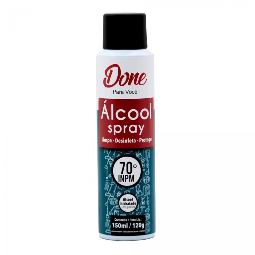 ALCOOL SPRAY DONE 12X150ML ELIMINA GERMES E BACTERIAS | Shopee Brasil