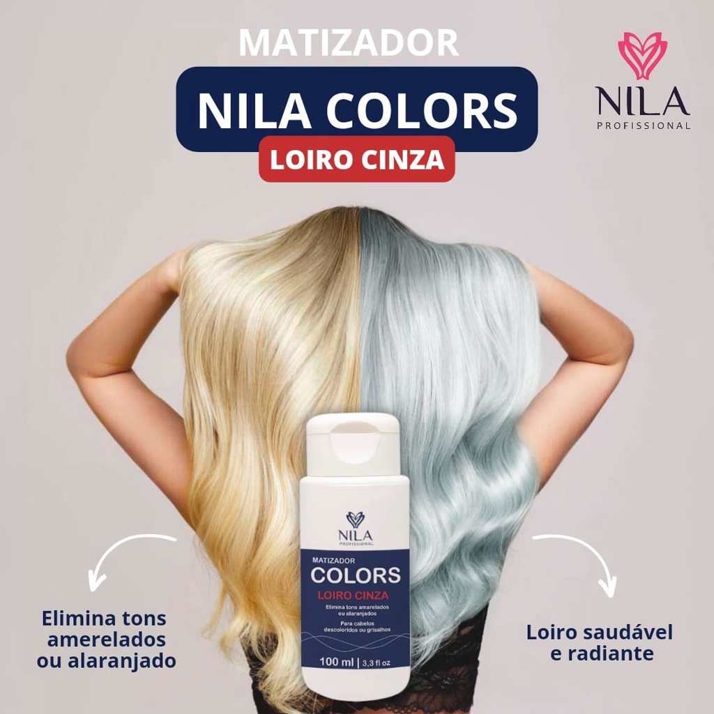 Nila Colors Matizador Loiro Cinza 100ml | Shopee Brasil