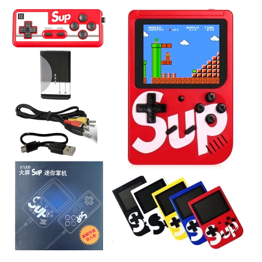 Super Mini Game Retrô Lcd 400 Jogos Portátil Av Com Controle 2 Players ...