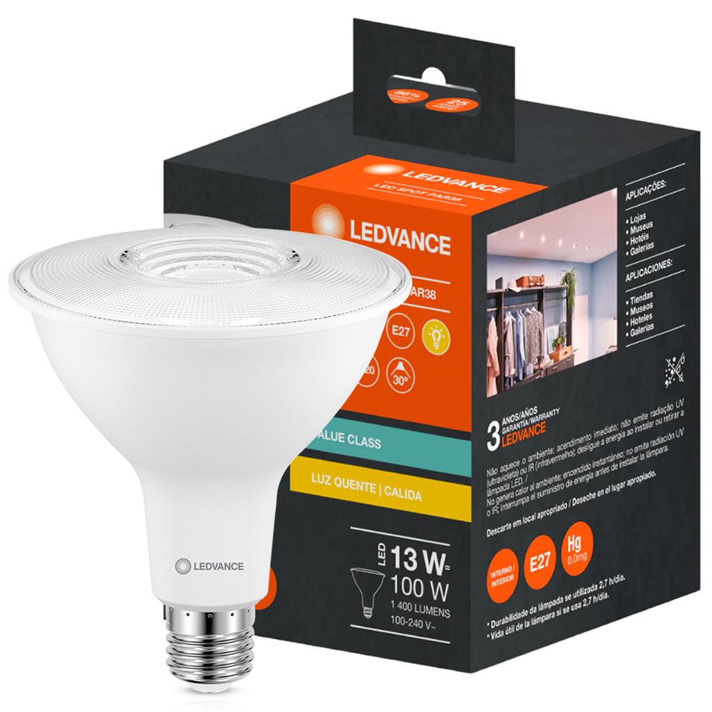 Lampada Led Par38 13W Bivolt E27 2700K Luz Amarela Ledvance | Shopee Brasil