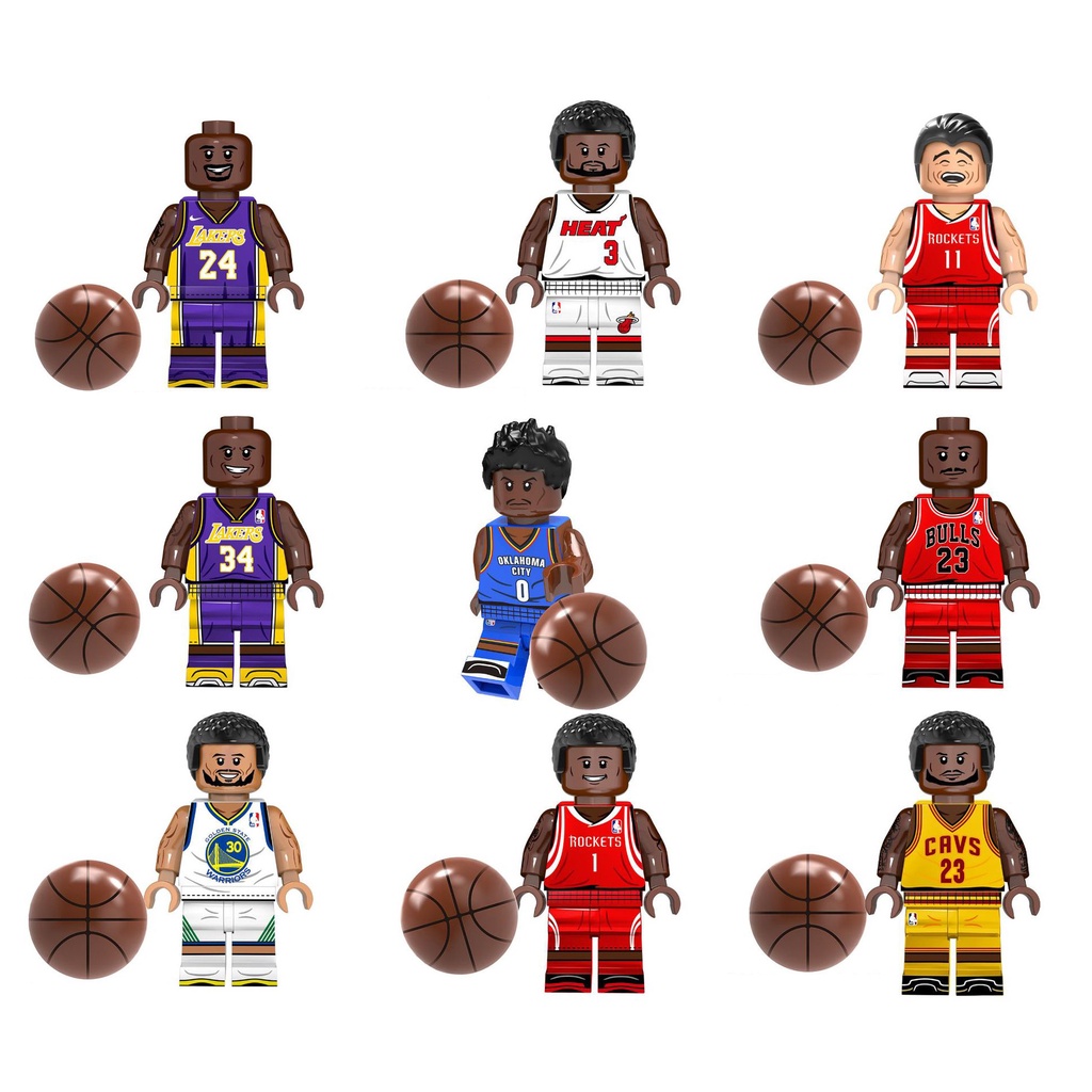 Lego Nba Star Mini Figuras Basquete Jogador Jordan James Curry O 'Neal ...