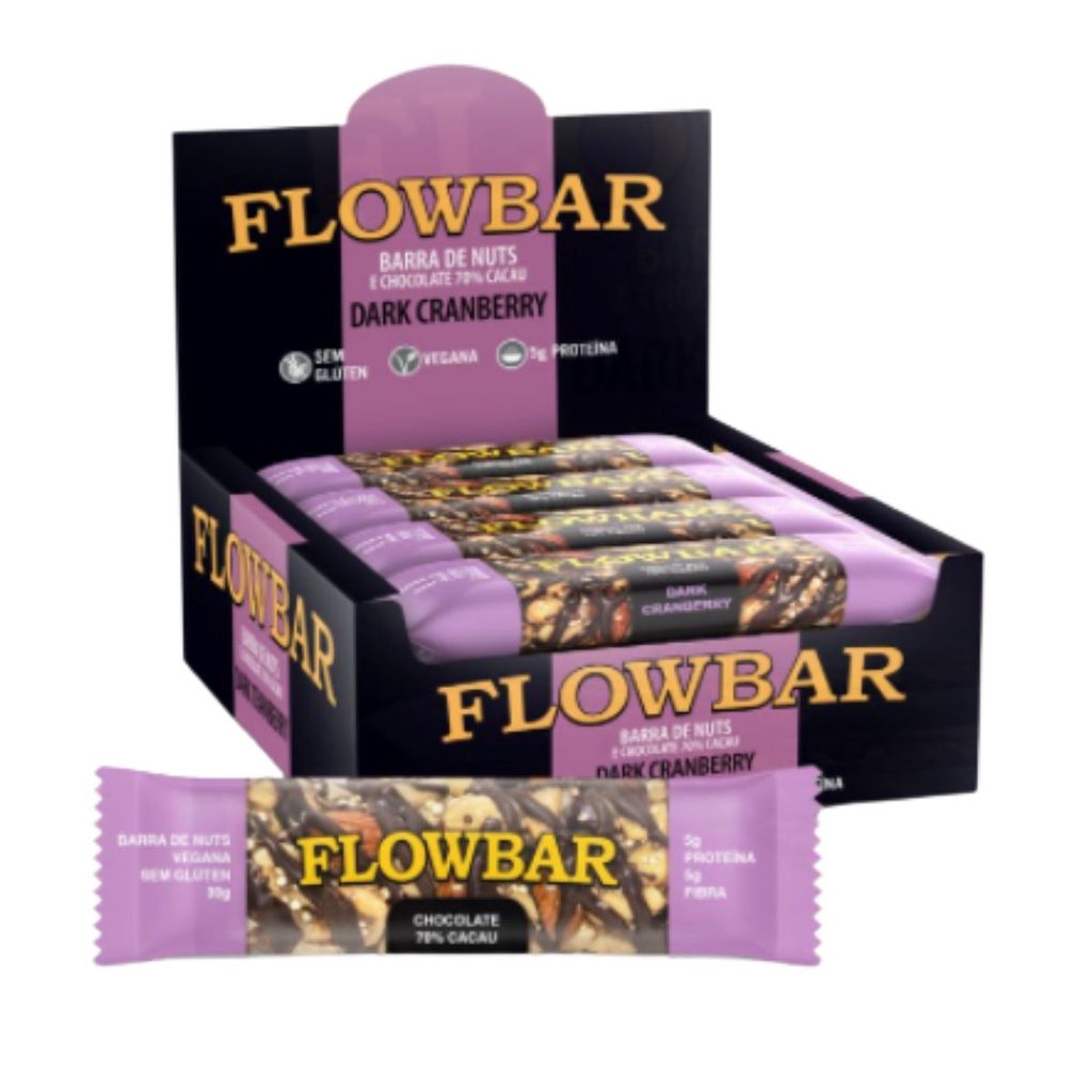 Flowbar Barra Dark Cranberry 30g Display 12 Unidades | Shopee Brasil