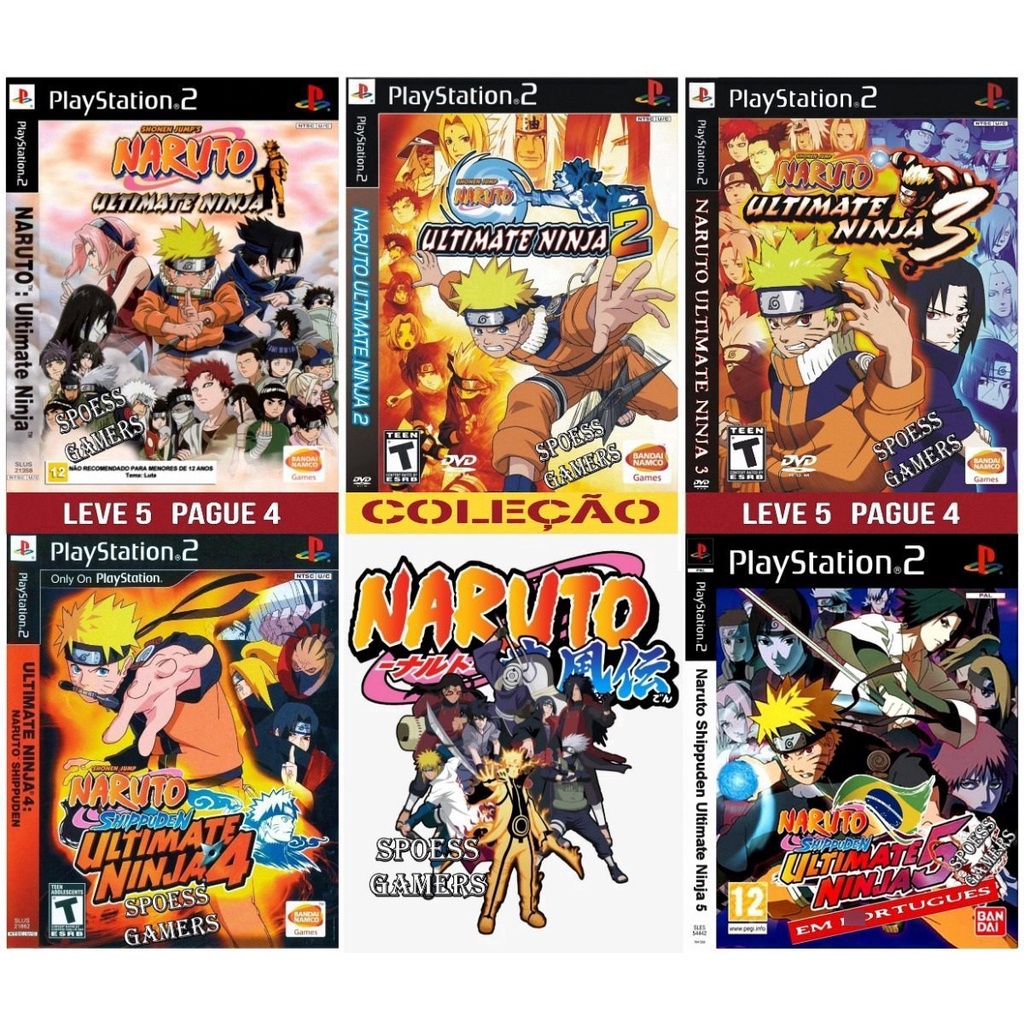 Jogo Naruto Ultimate Ninja Ps2 Coleção (5 Dvds) Patch | Shopee Brasil