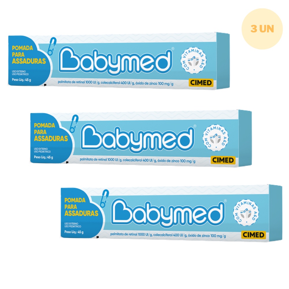 Babymed Kit 3 unidades Pomada para Assaduras Azul 45g CIMED | Shopee Brasil