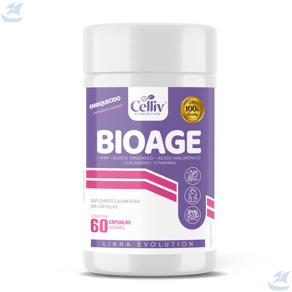 BIO AGE 60 CPS 500MG SUPLEMENTO DO BELEZA- CABELO, PELE E UNHA SAUDAVEL ...