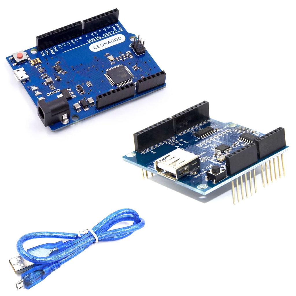 Placa Leonardo + USB Host Shield + Cabo para Arduino Leonardo ...