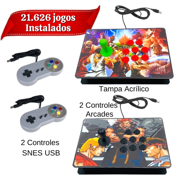 Fliperama Arcade - Kit 4 Controles: 2 Controles Individuais Fenix ...