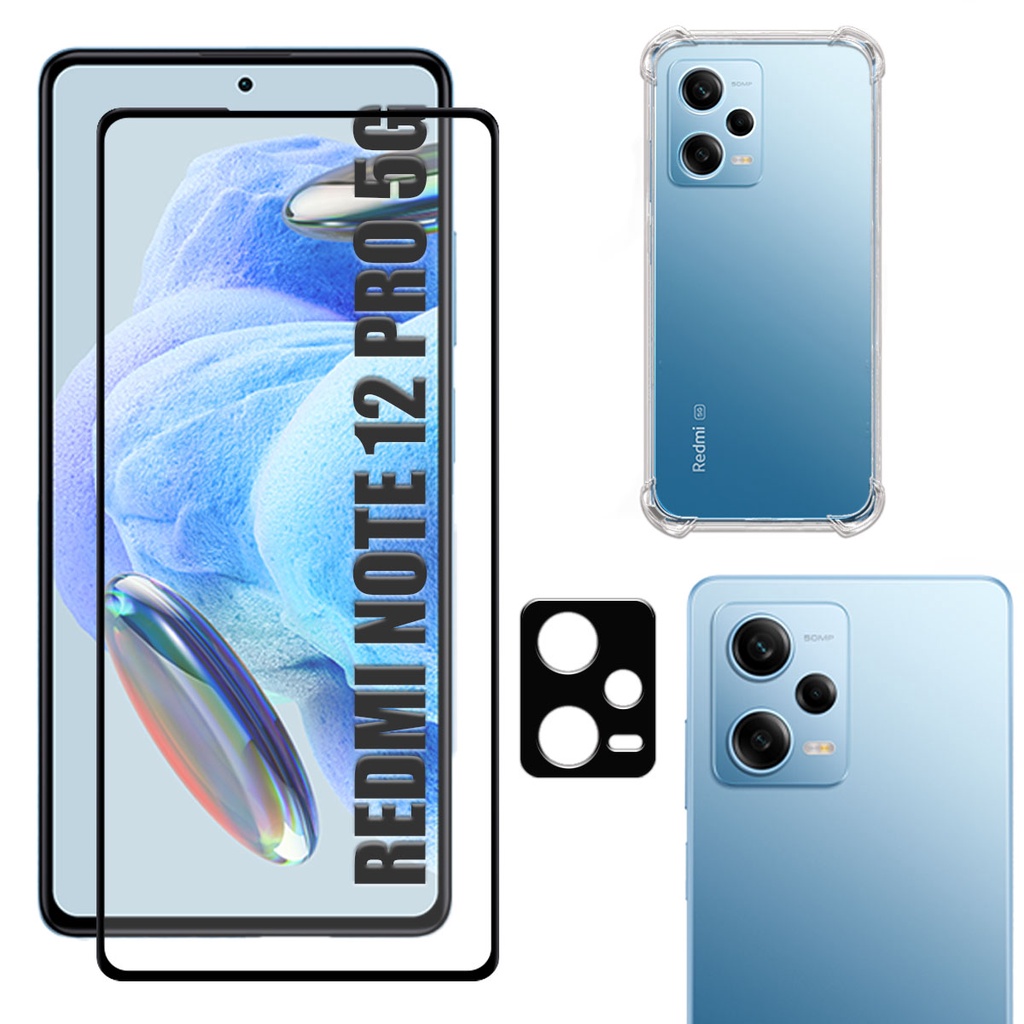 Kit Para Redmi Note 12 Pro 5g Película 3d Capa Anti Shock
