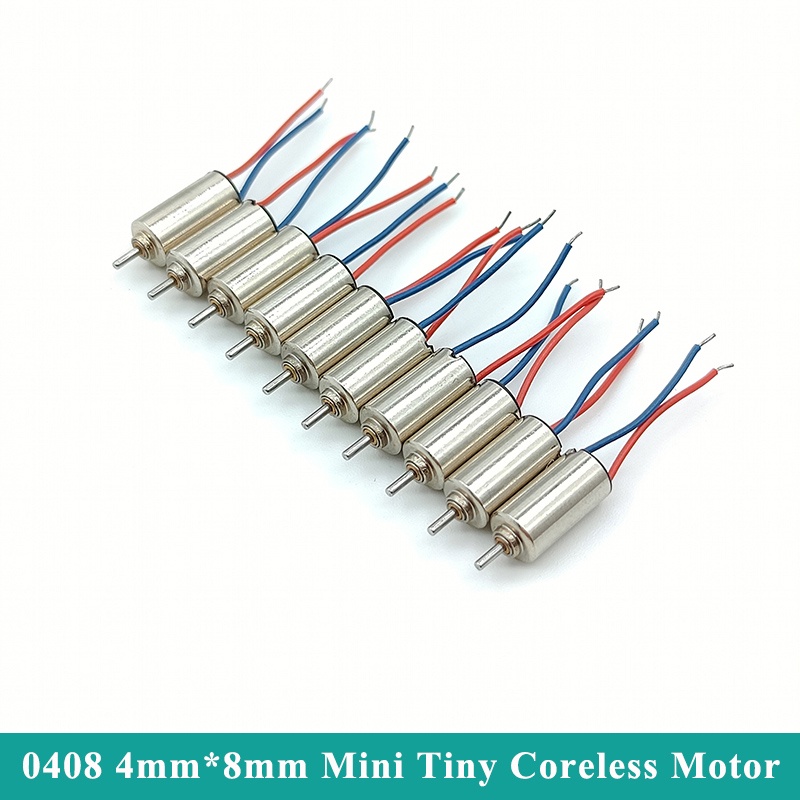 10PCS 0408 4mm * 8mm Mini Motor Sem Fio DC 3V 3.7V 58000RPM De Copo Oco ...