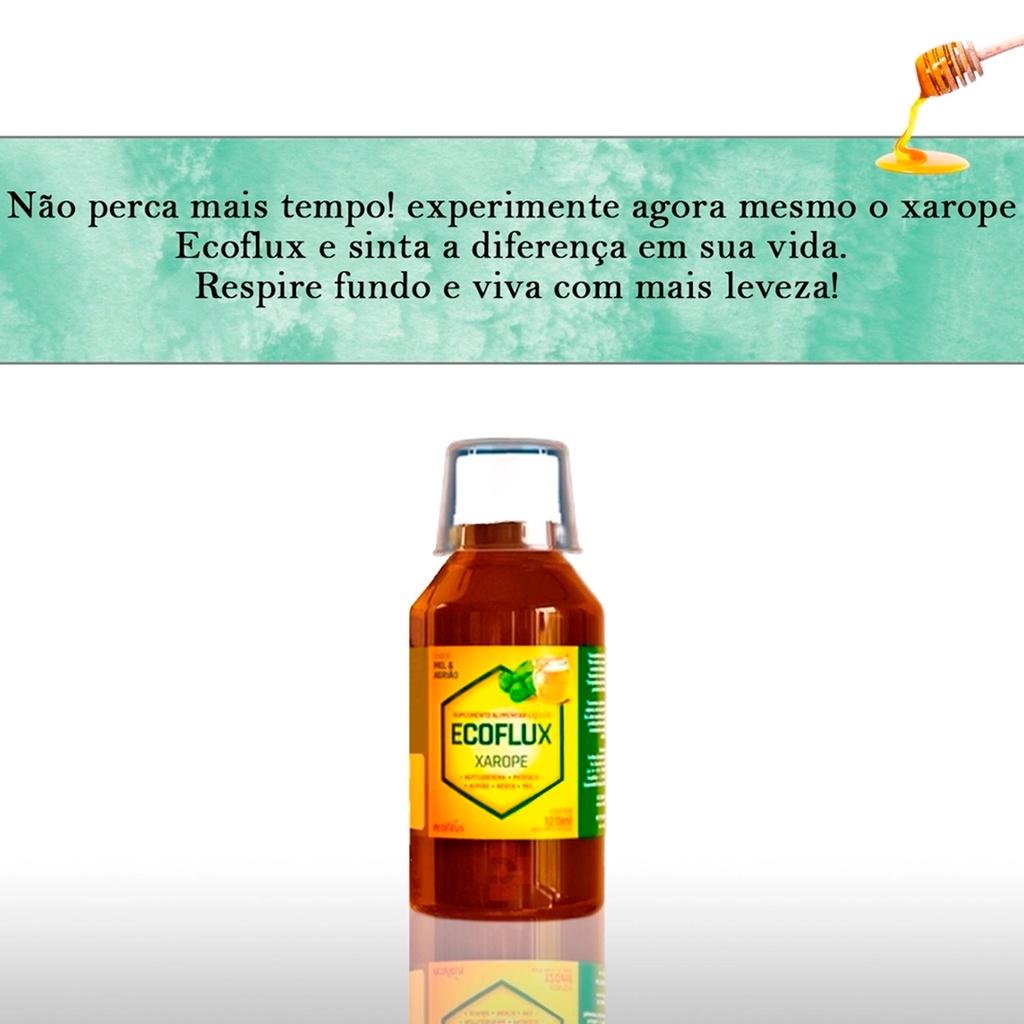 Ecoflux Xarope Acetilcisteína, Mel, Agrião, Própolis e Menta 120 ml ...
