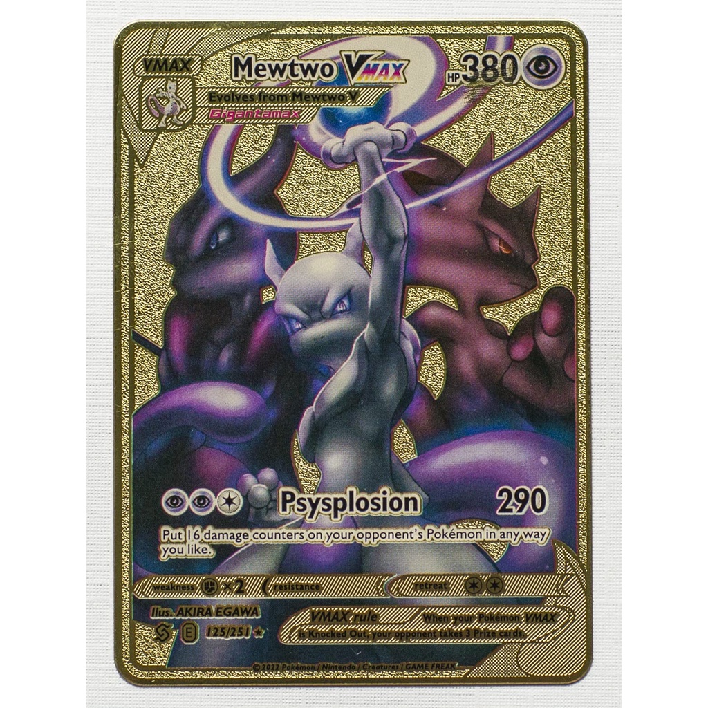 Mewtwo Vmax Diablo Nova Gold Card - Carta pokemon De metal | Shopee Brasil
