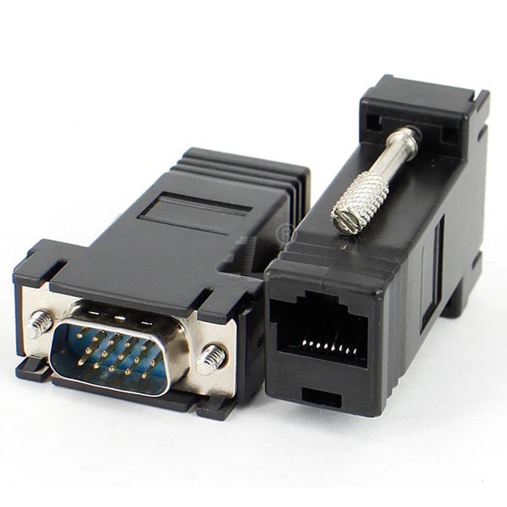 Kit com 02 Adaptador Extensor Vga Video Via Cabo Rede Rj45 | Shopee Brasil