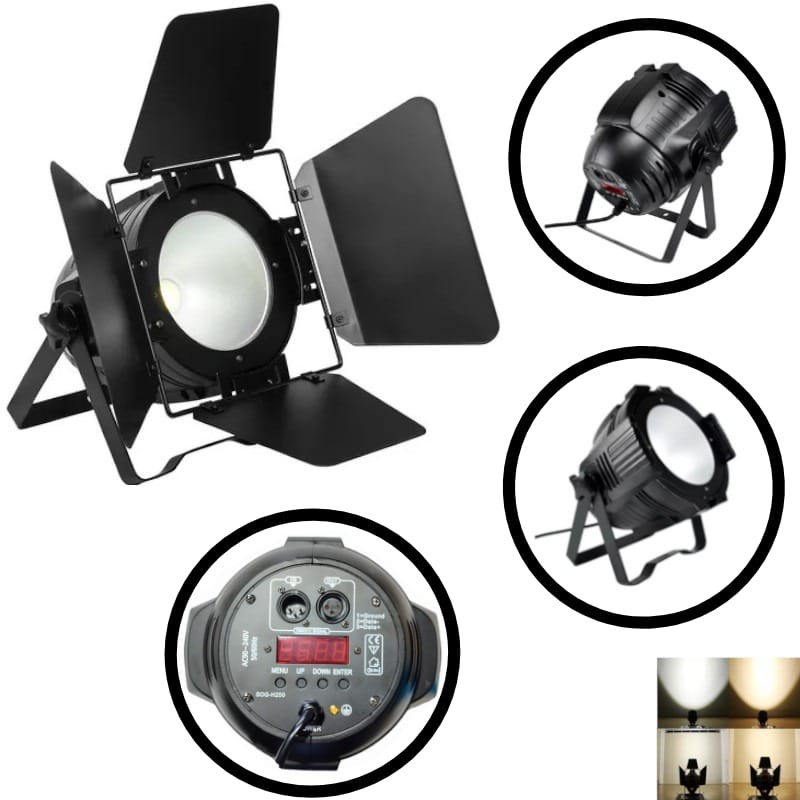Refletor Par Led Cob 200w Branco Quente Frio Dmx Com Bandoor | Shopee ...