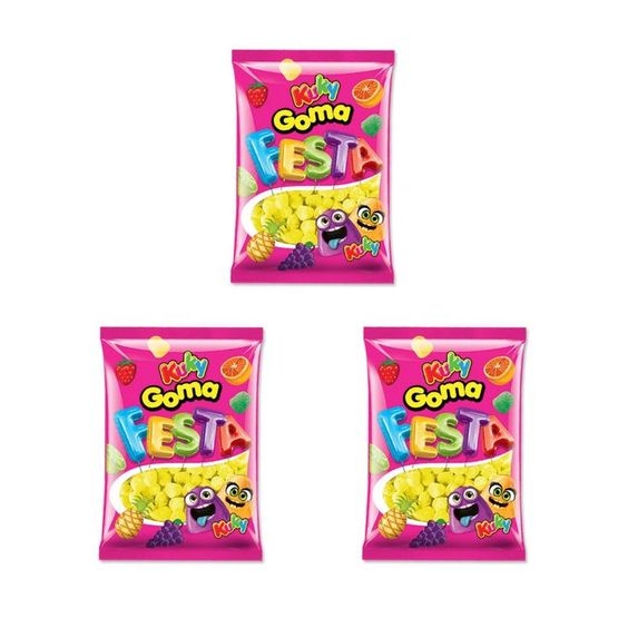 Combo de 3 Gomas Jujubinha Abacaxi Coberto de Açúcar 500g | Shopee Brasil