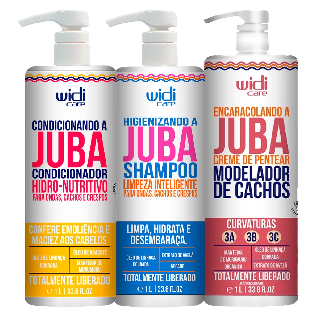 Kit Widi Care Linha Juba Encaracolando, Cond e Shampoo 1L | Shopee Brasil