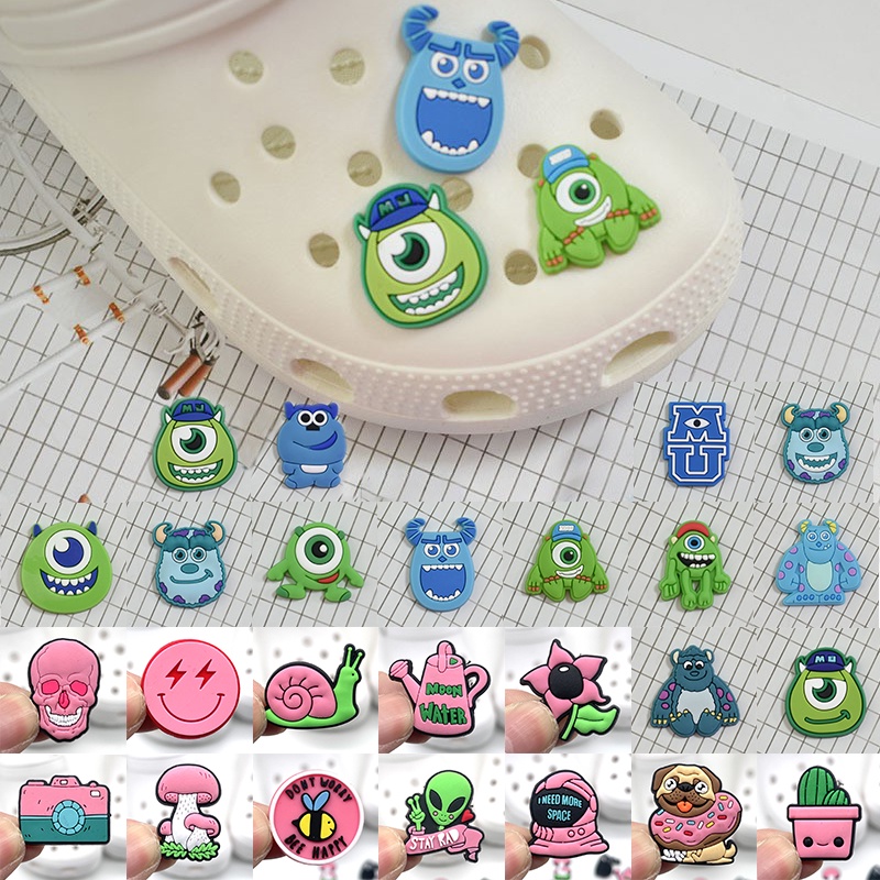 crocs jibbitz Pins Cartoon Monster Company DIY Padrão Rosa Sapato ...