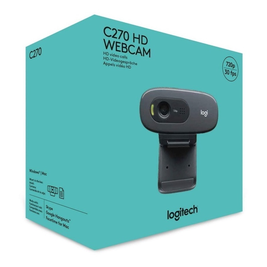 Webcam C270 Logitech Hd 720p Correção De Luz Automática | Shopee Brasil
