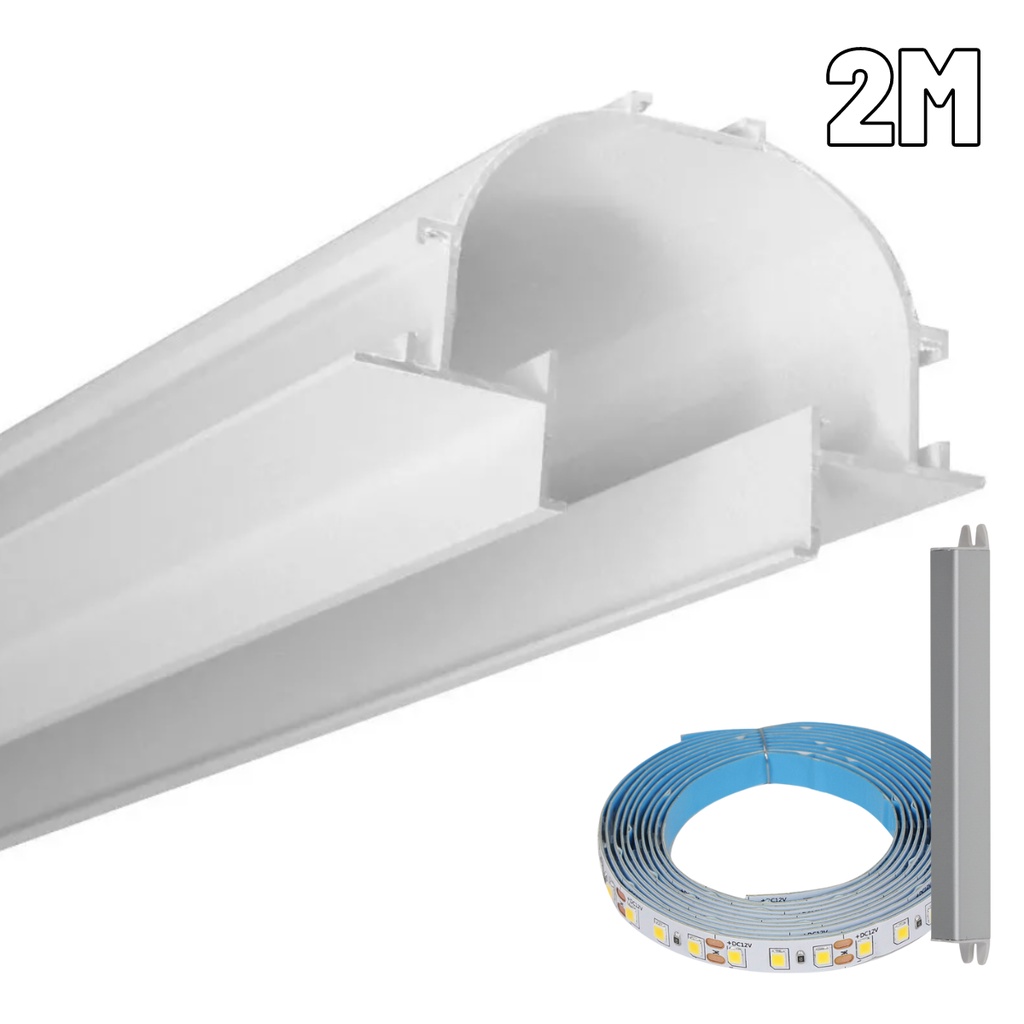Perfil de Led 30mm Embutir No Frame Indireto Branco 2m led | Shopee Brasil
