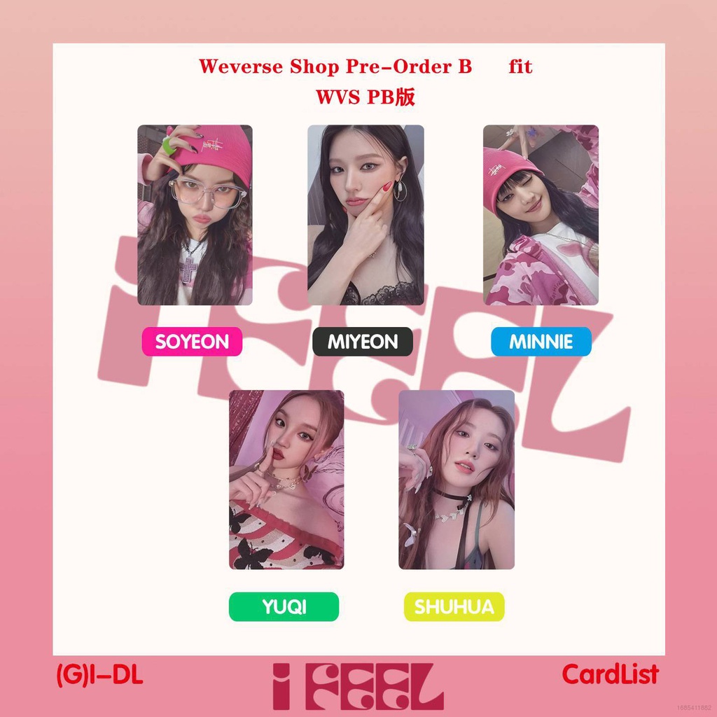 YB3 5PCS GI-DLE WVS PB Em Toda A Loja Pré-Compra Bf Cho Mi yeon Minnie Jeon So-YUQI Yeh Shuhua ...