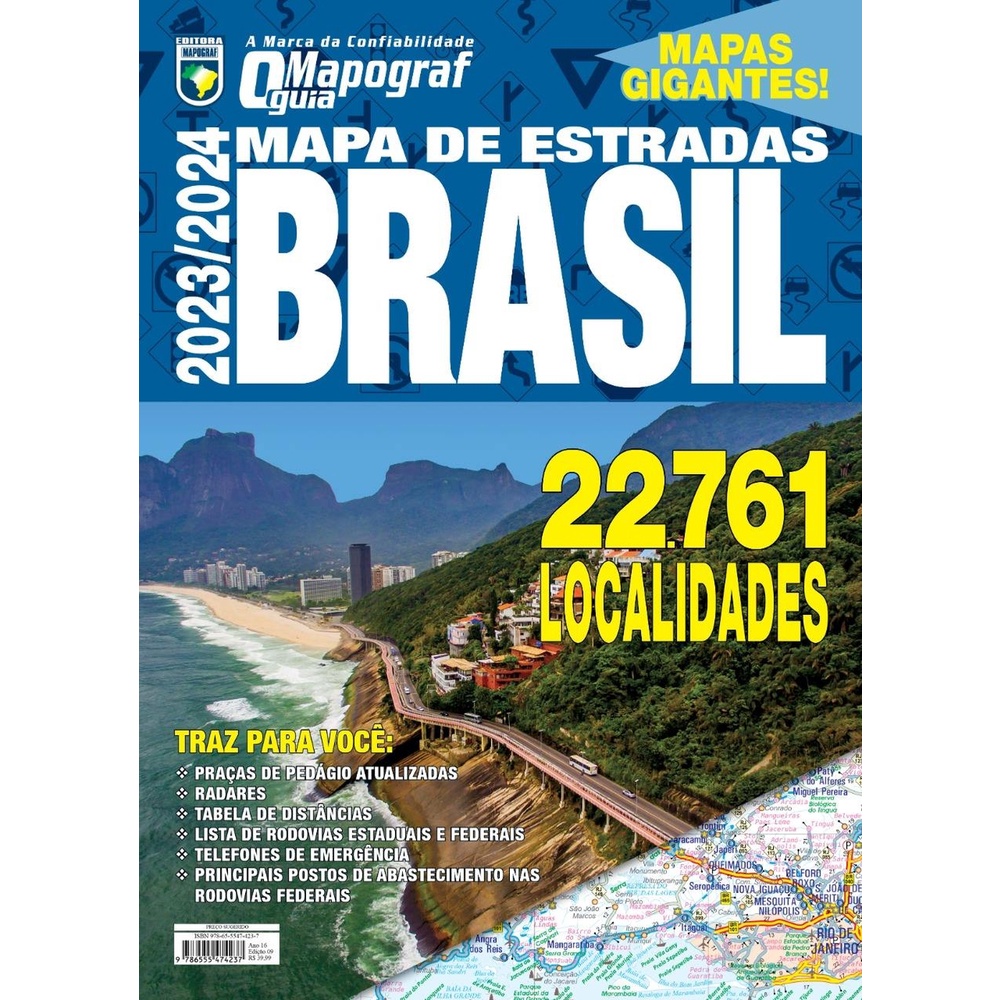 Guia Mapograf Mapa de Estradas Brasil 2023/2024 - Gigante | Shopee Brasil