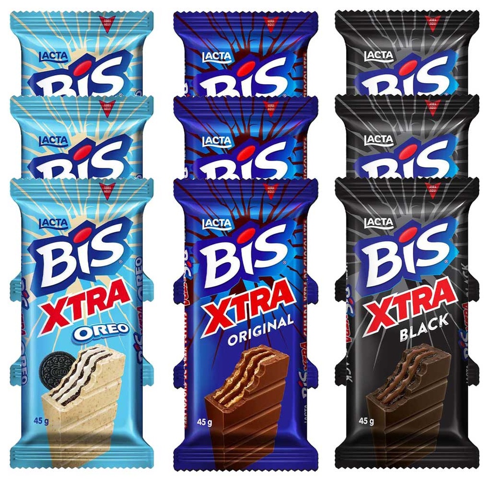 Kit Bis Extra Todos os Sabores c/9 - Lacta | Shopee Brasil