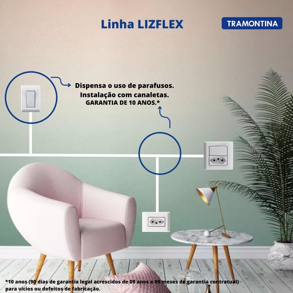 Interruptor com Tomada 20A Caixa Sobrepor Externo Lizflex Canaleta ...