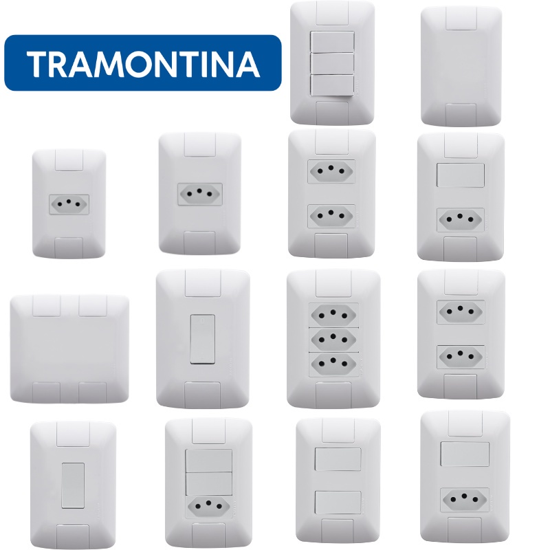 Tomada interruptor simples 4x2 TOMADAS 10A 20A LINHA ARIA MONTE SEU KIT ...