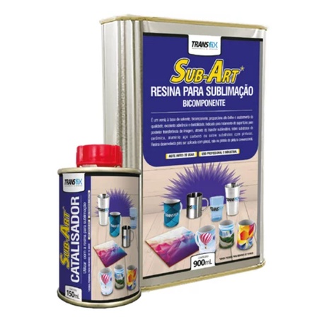 Kit Verniz Resina para sublimação resina e Catalisador Sub Art Transfix ...
