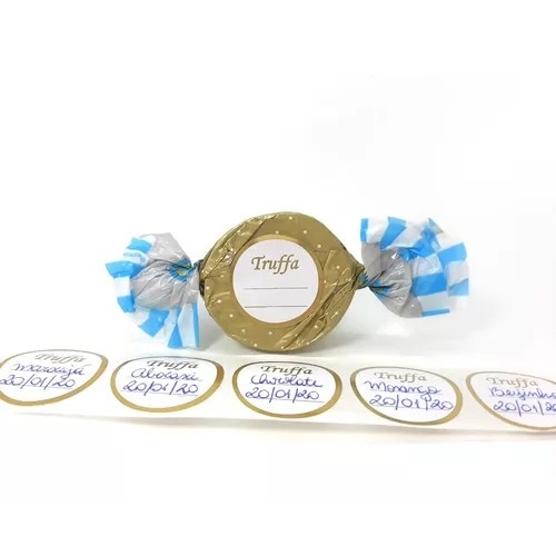 1.000 Etiquetas Para Artesanato Truffa Sabor Validade Ouro | Shopee Brasil