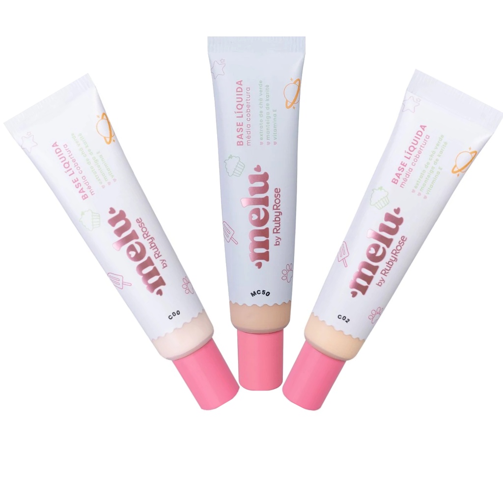 Base Líquida Melu Cobertura Média - Rr8723 - Rubyrose - 25g | Shopee Brasil