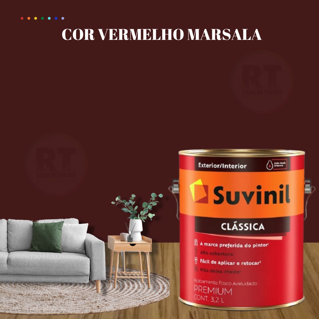 Tinta Vermelho Marsala Suvinil de Parede Antimofo Acrílica Premium ...
