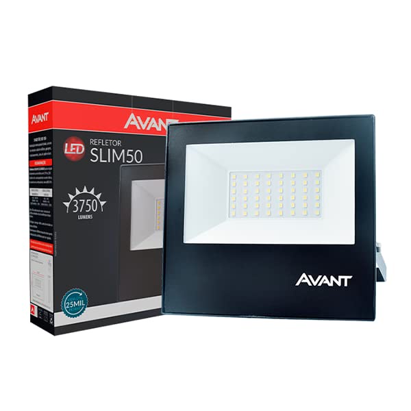 REFLETOR LED SLIM 6500K 3750 LUMENS 50W BIVOLT | Shopee Brasil