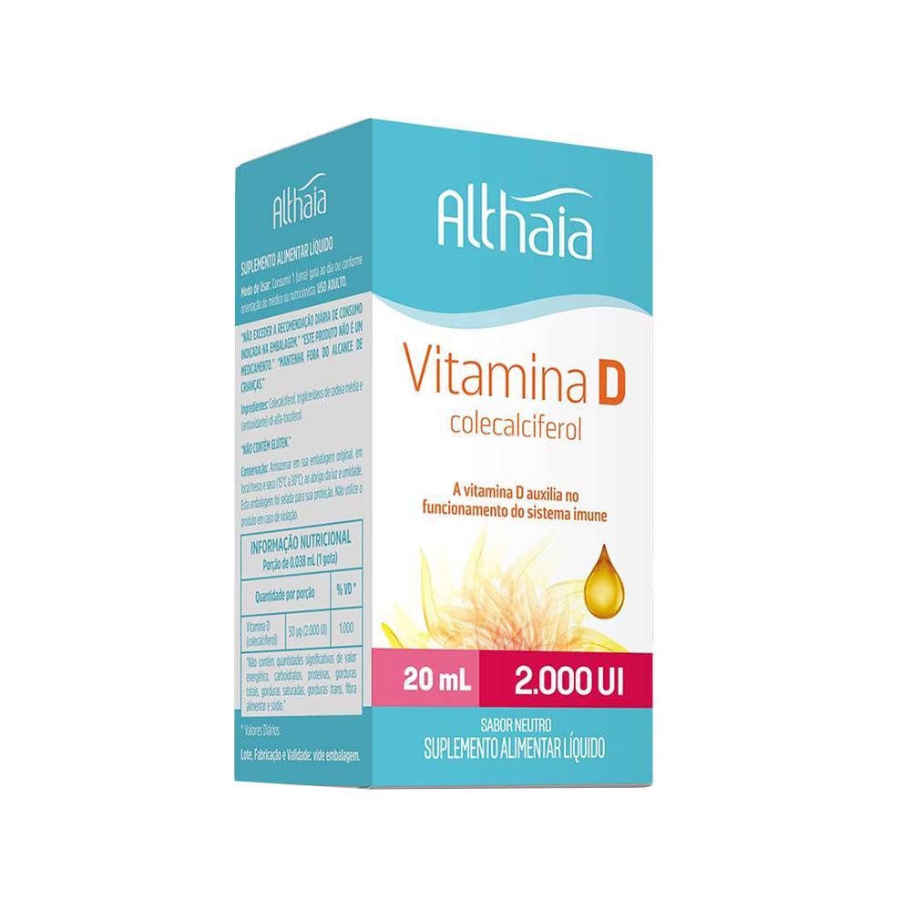 Vitamina D Colecalciferol 2000 UI Gotas 20ml Althaia | Shopee Brasil