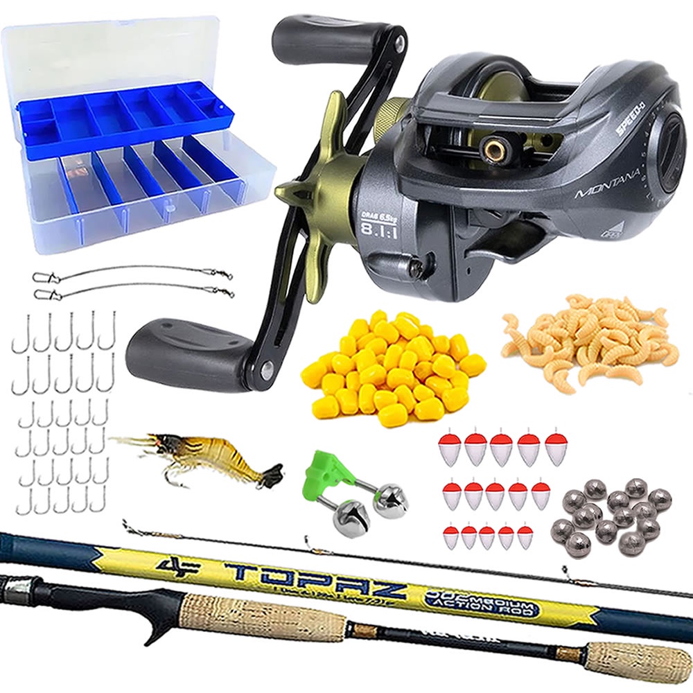Kit Vara + Carretilha Maruri Speed E Estojo Completo Pesca | Shopee Brasil