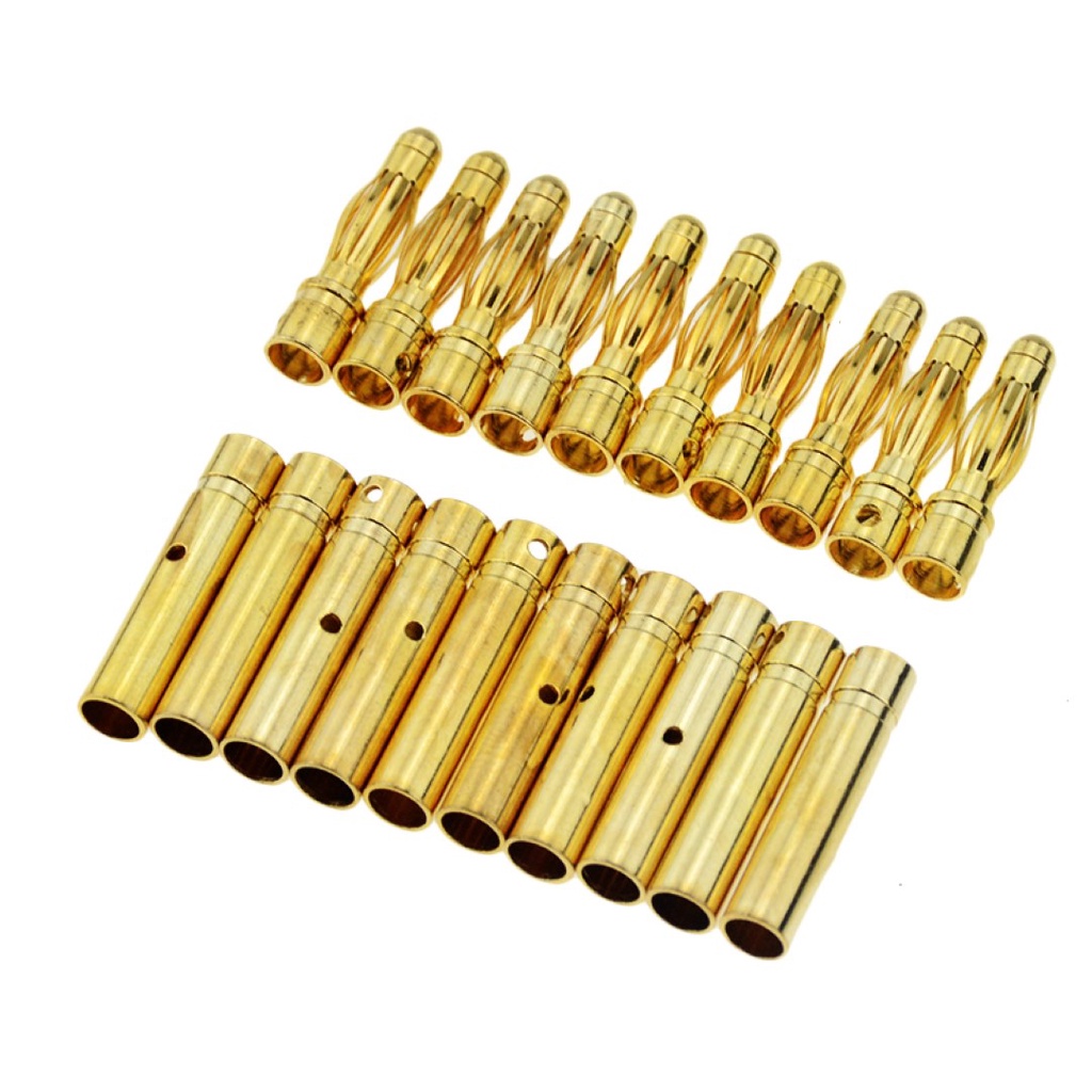 Conector Bullet Gold para Motor Esc Banana Plug 10 Pares Rc | Shopee Brasil