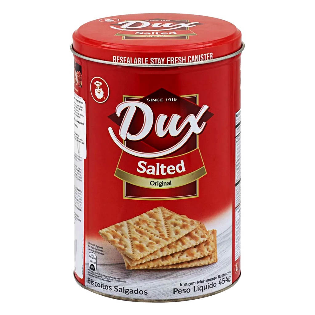 Biscoito Crackers DUX Salgado Lata 454g | Shopee Brasil