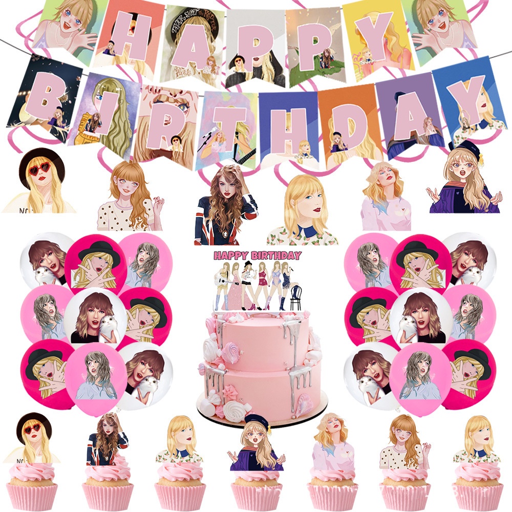 Taylor Swift Tema Festa De Aniversário Decora Música Cantor Banner Cake ...