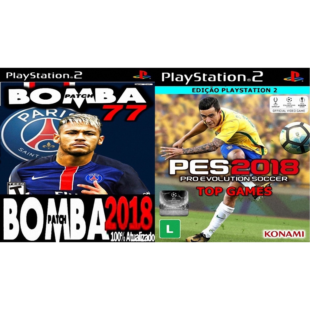 Jogo Pes 2018 Pro Evolution + Bomba Patch Ps2 (2 Dvds) Me | Shopee Brasil