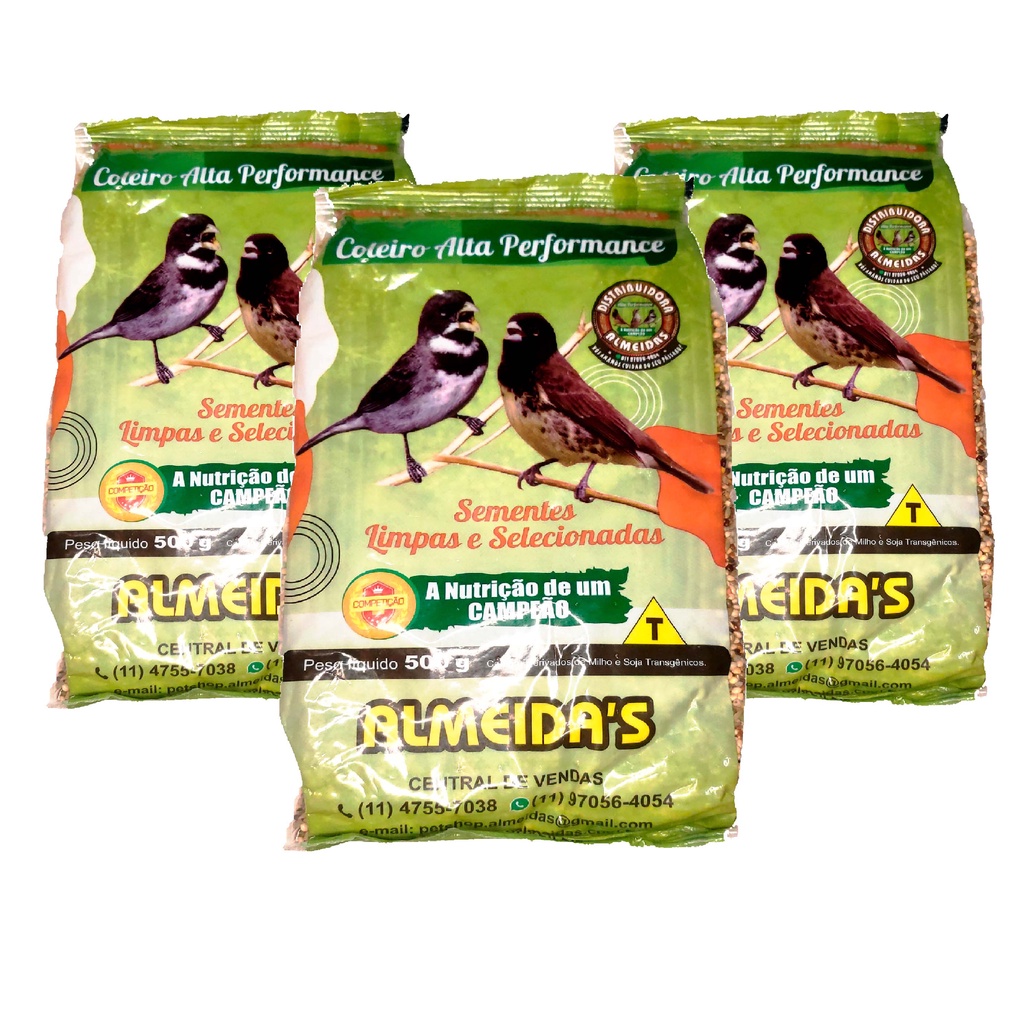 Kit 3 Coleiro Alta Performance Competição Almeidas 500g | Shopee Brasil