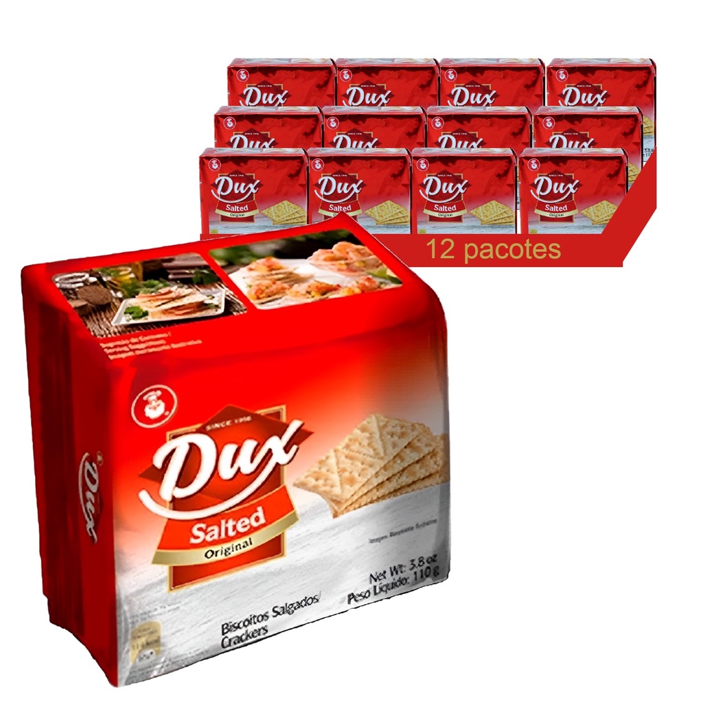 Biscoito Crackers Original DUX 110g (12 pacotes) | Shopee Brasil