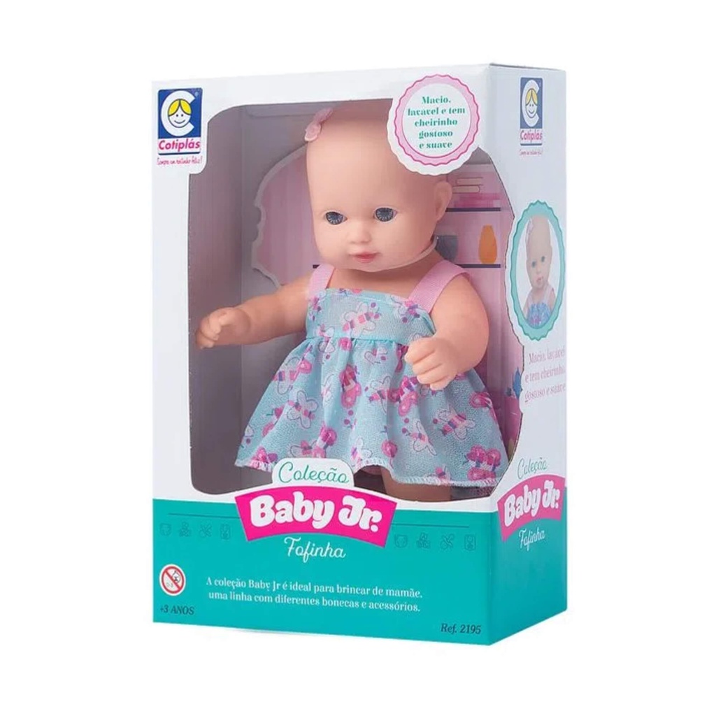 Boneca Coleção Baby Junior Fofinha 27cm em Vinil Cotiplas - 2195 ...