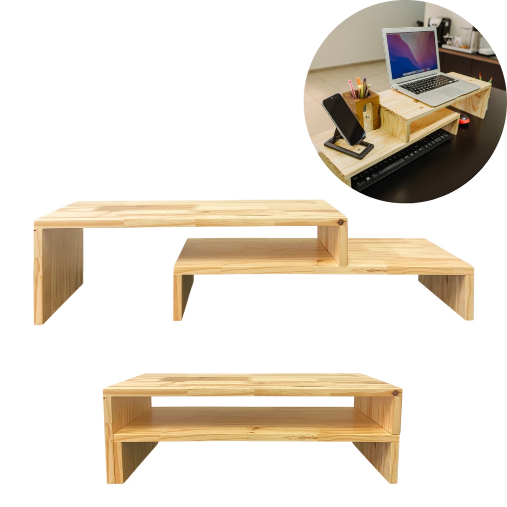 Suporte Monitor Notebook Duplo Ajustável Expansível 2 Prateleiras ...