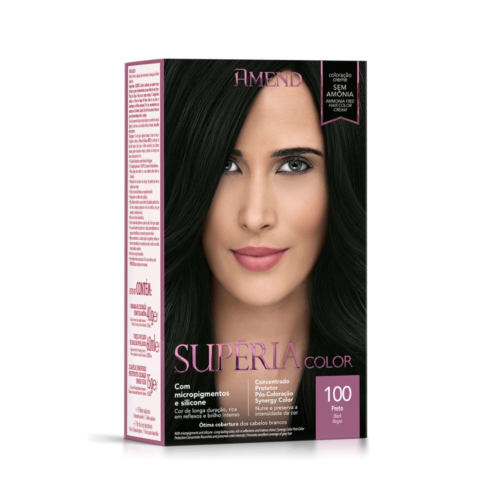 Tonalizante Supéria Color 100 Preto Amend | Shopee Brasil